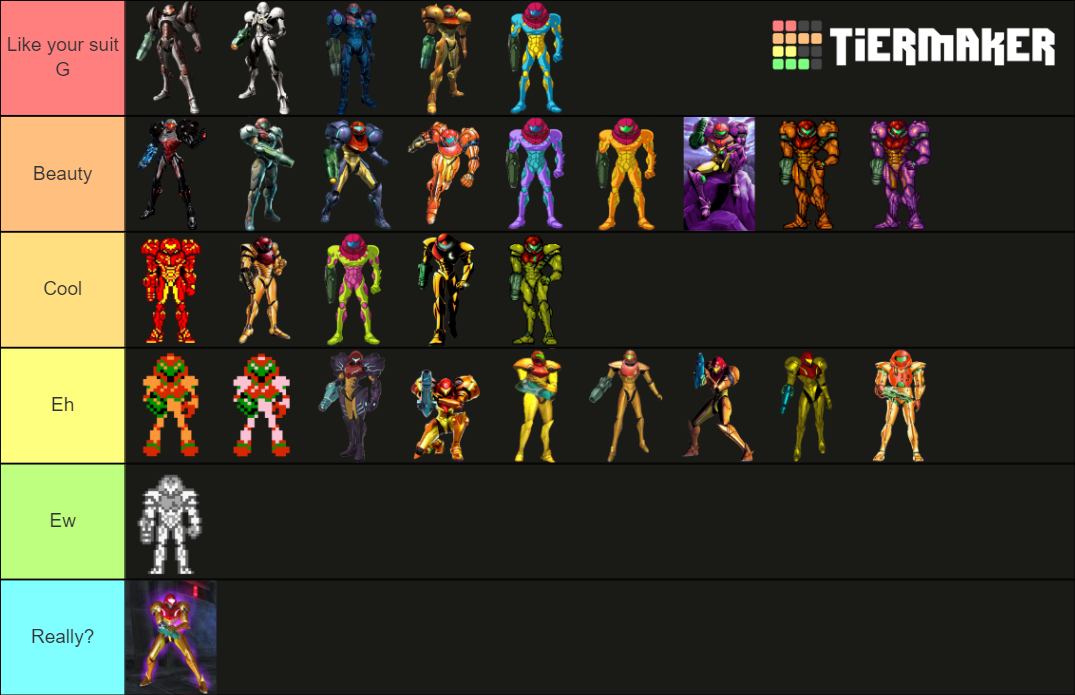 Samus Aran Suits Through Metroid Tier List (Community Rankings) - TierMaker