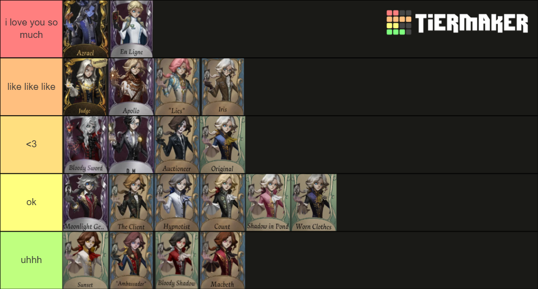 IdV Joseph Skins Tier List (Community Rankings) - TierMaker