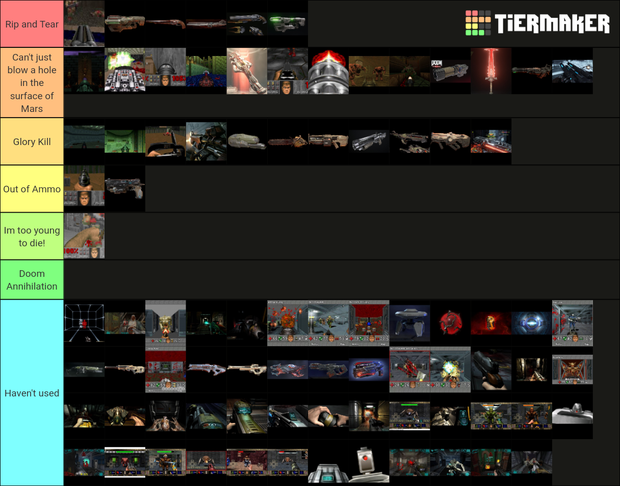 Doom Weapons Tier List (Community Rankings) - TierMaker