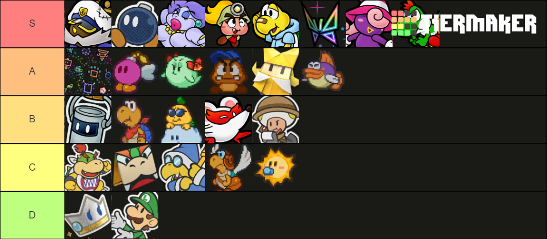 Paper Mario Partners - All Games Tier List (Community Rankings) - TierMaker