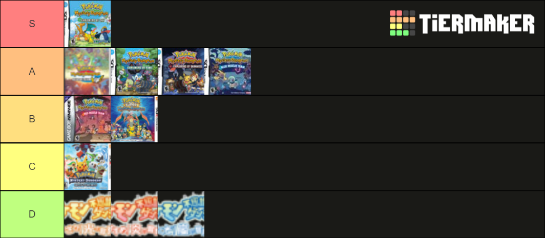 Pokemon Mystery Dungeon Games Tier List (Community Rankings) - TierMaker Pokemon Mystery Dungeon Games Tier List (Community Rankings) - TierMaker