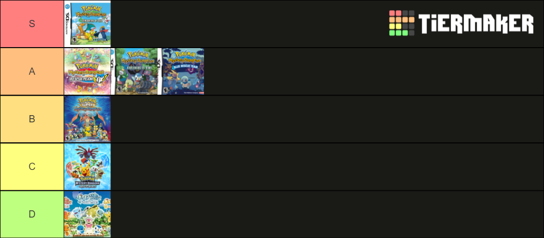 Pokémon Mystery Dungeon Games Tier List (Community Rankings) - TierMaker