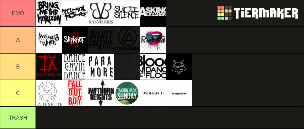 EMO BANDS Tier List (Community Rankings) - TierMaker
