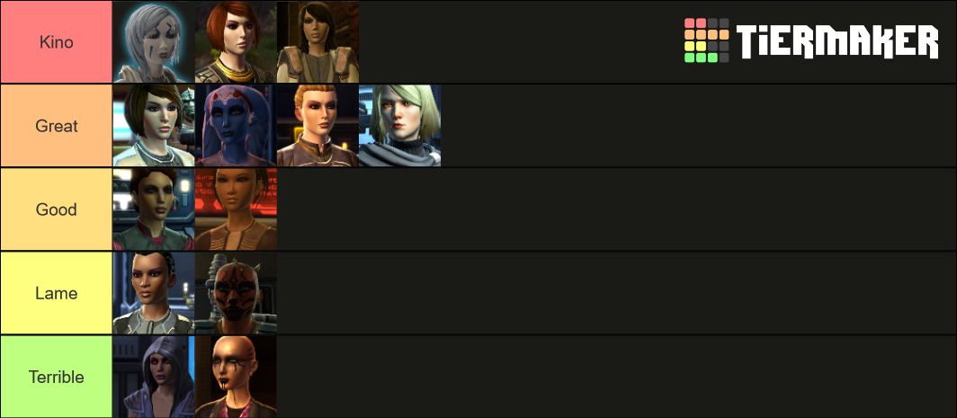 SWTOR Romance Tier List (Community Rankings) - TierMaker