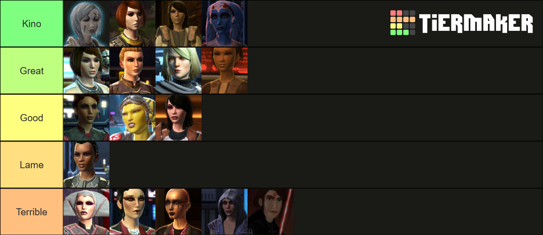 SWTOR Romance Tier List (Community Rankings) - TierMaker