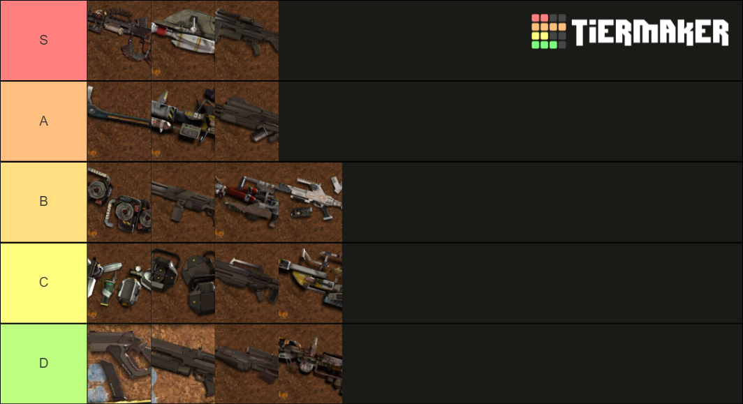 Red Faction Guerilla weapons Tier List (Community Rankings) - TierMaker