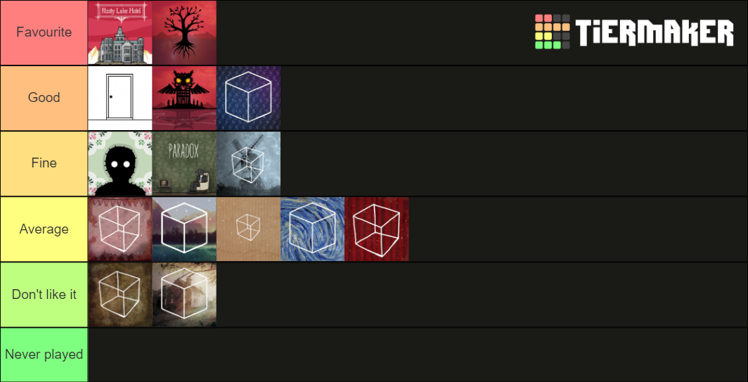 Rusty Lake/Cube Escape games Tier List (Community Rankings) - TierMaker