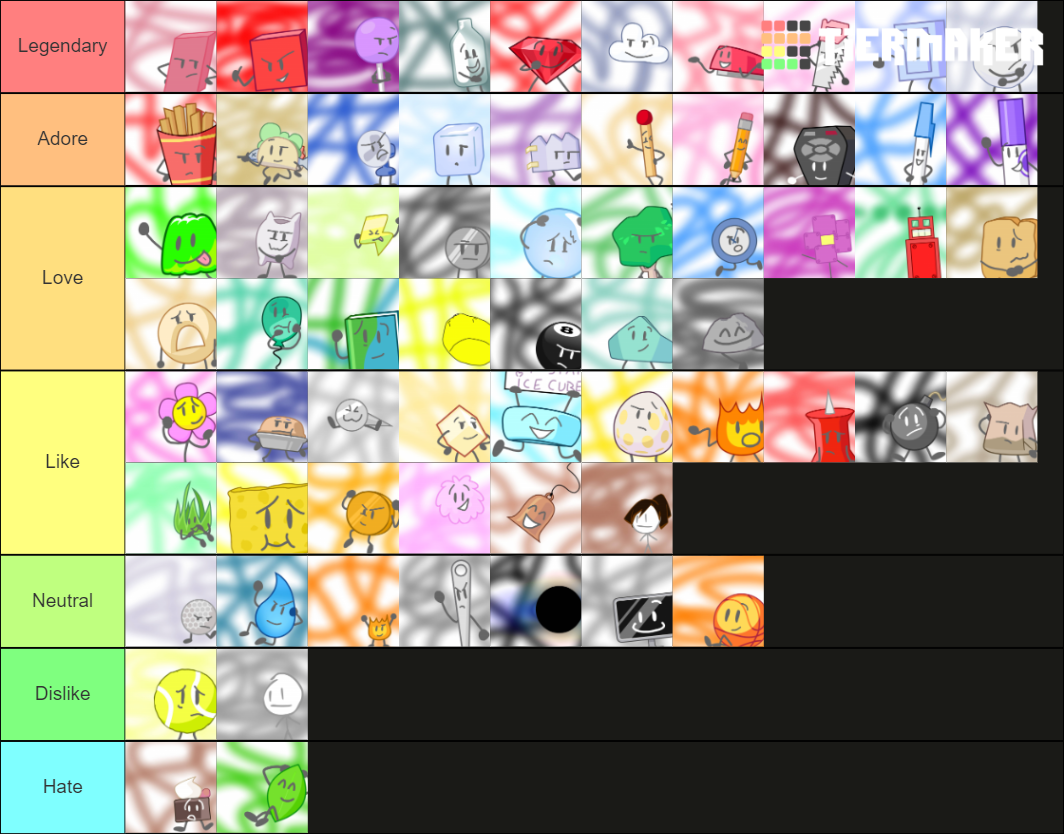 BFB Characters (my own icons) Tier List (Community Rankings) - TierMaker