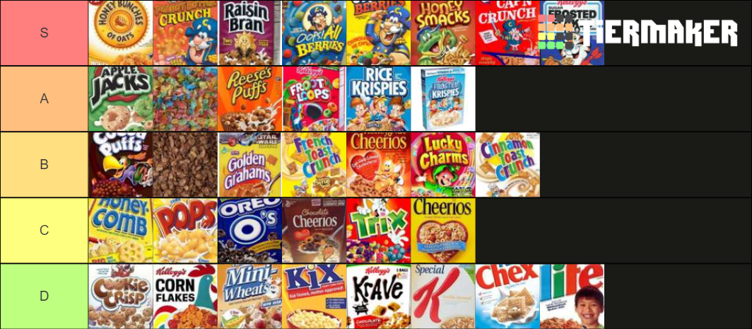 Cereals: Best of The Best Tier List (Community Rankings) - TierMaker