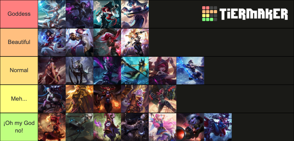LoL: Wild Rift Waifu Tier List (Community Rankings) - TierMaker