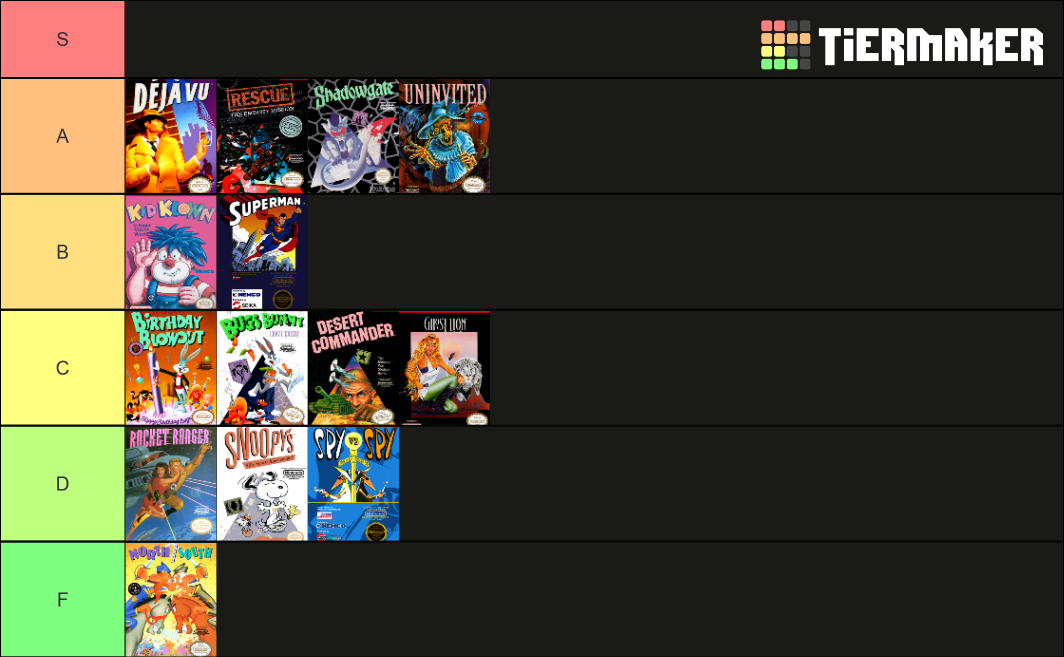 Kemco NES Games Tier List (Community Rankings) - TierMaker
