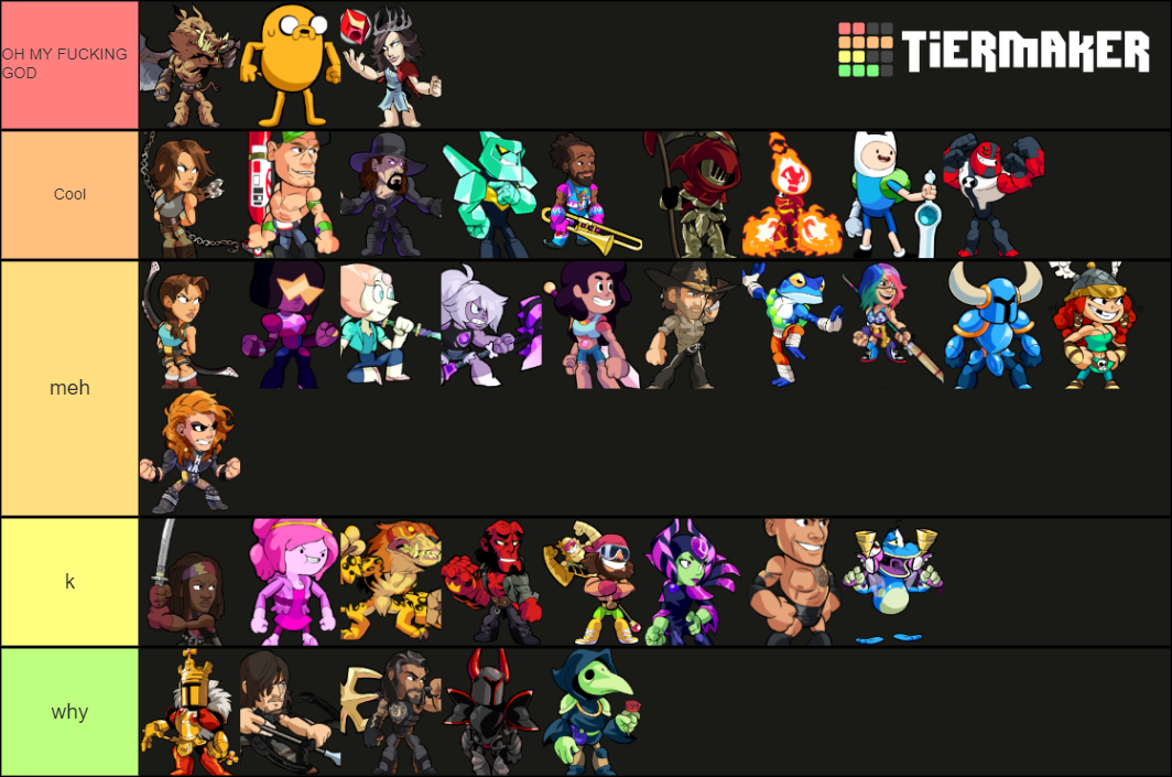 Brawlhalla crossover skins Tier List (Community Rankings) - TierMaker