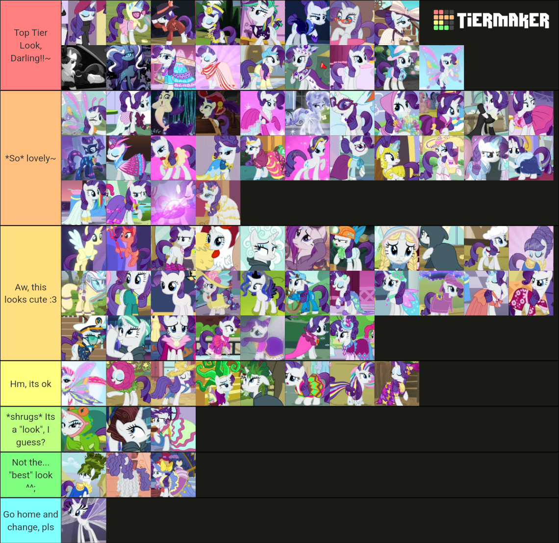 MLP Rarity Designs Tier List (Community Rankings) - TierMaker