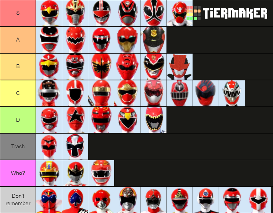 Sentai Red Rangers Tier List (Community Rankings) - TierMaker