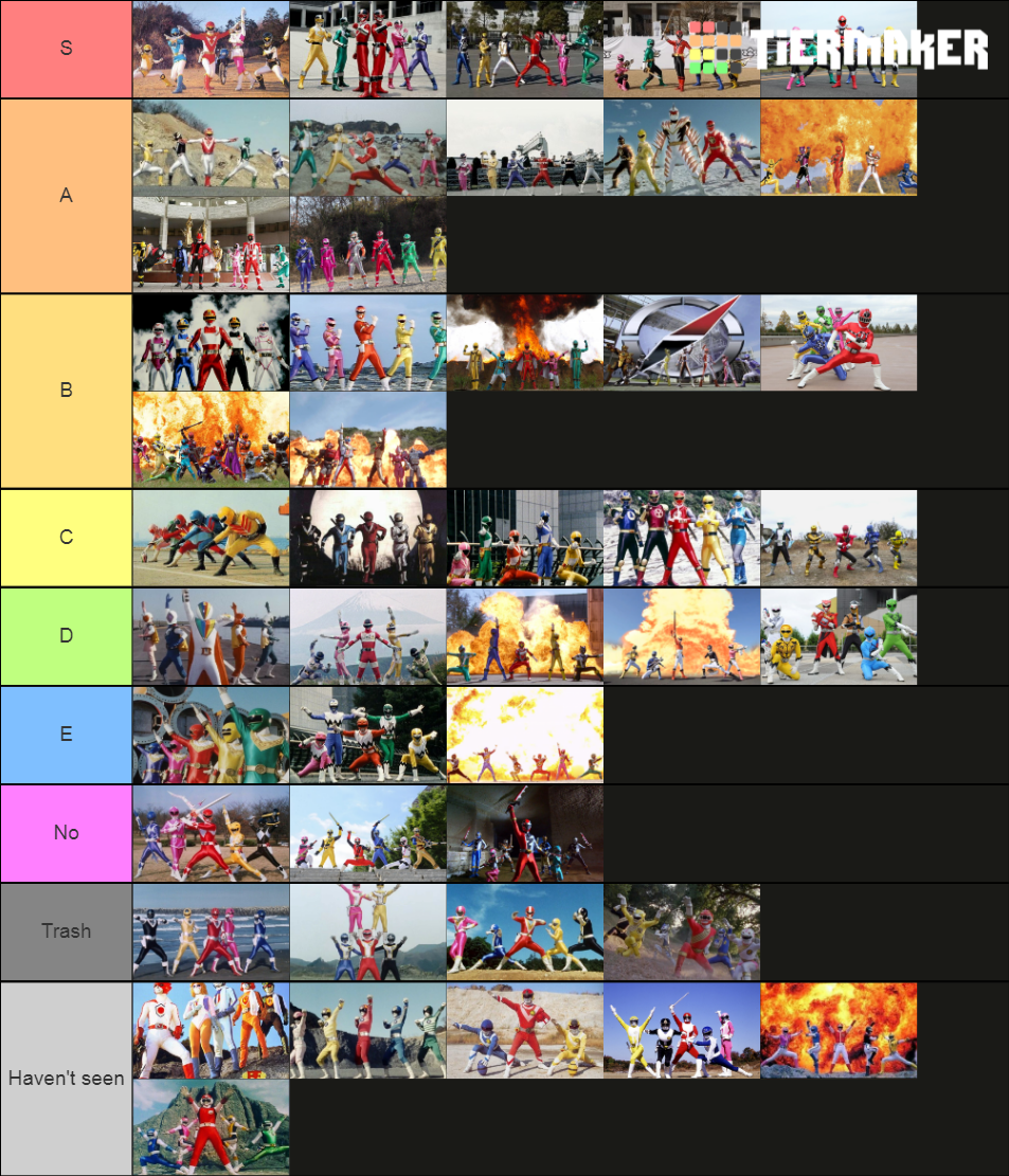 Super Sentai Series Tier List (Community Rankings) - TierMaker