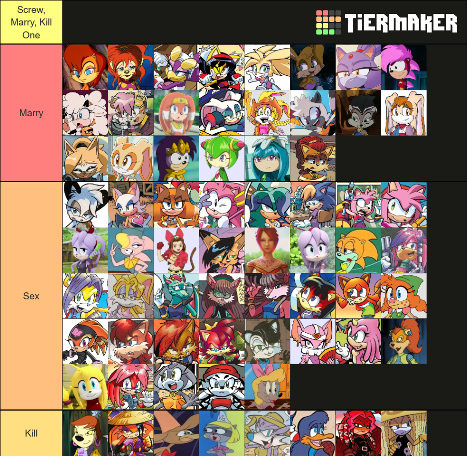 Sonic Girl Waiful Super Tier List (Community Rankings) - TierMaker