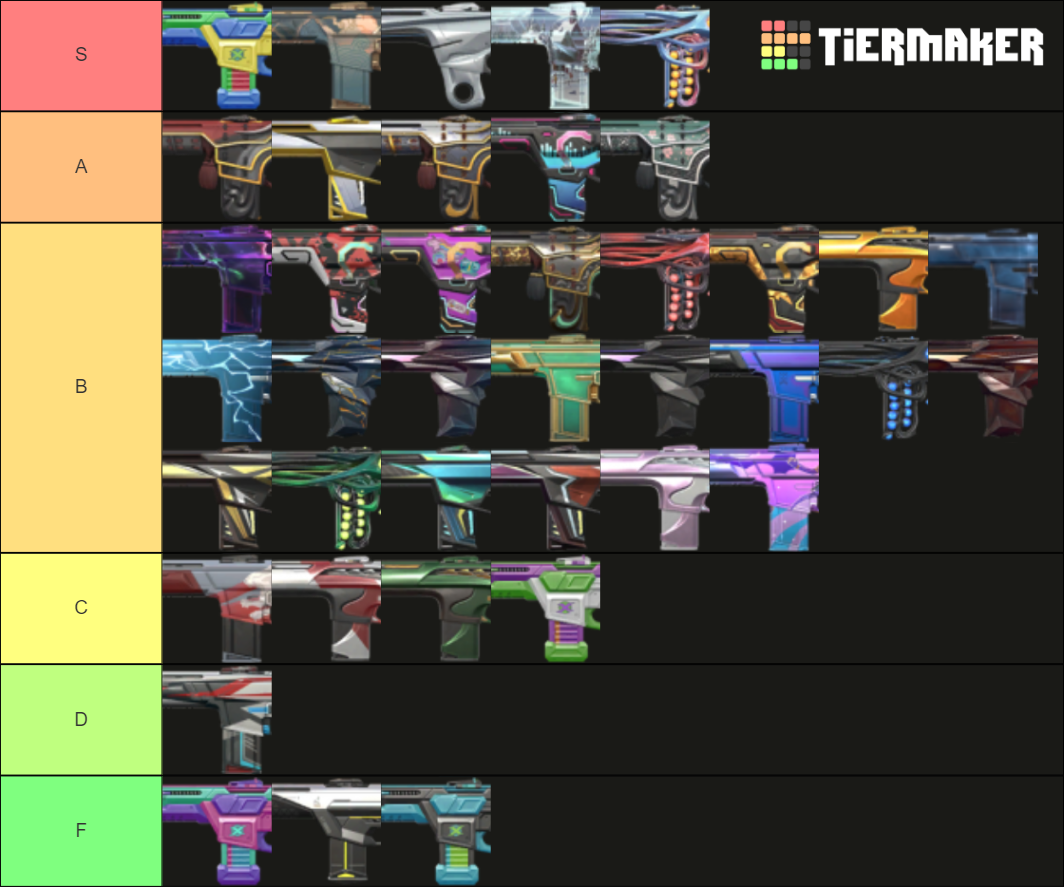 Valorant skins Tier List (Community Rankings) - TierMaker