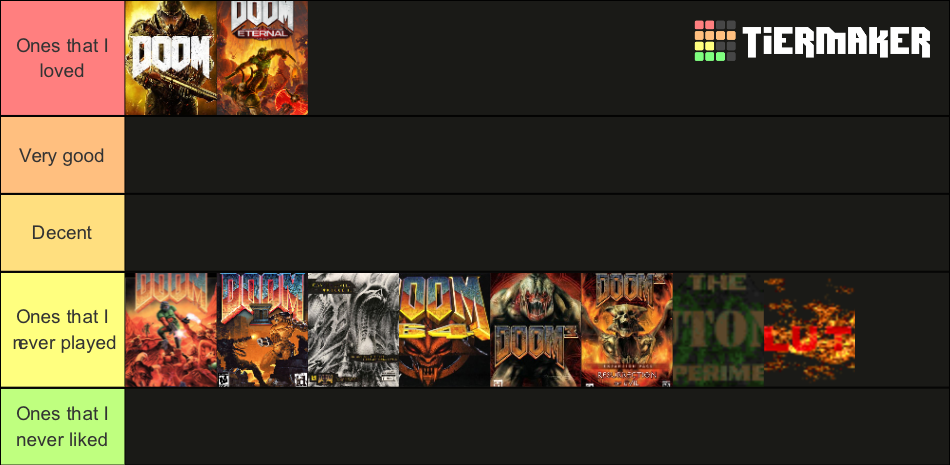 Doom Games Tier List (Community Rankings) - TierMaker