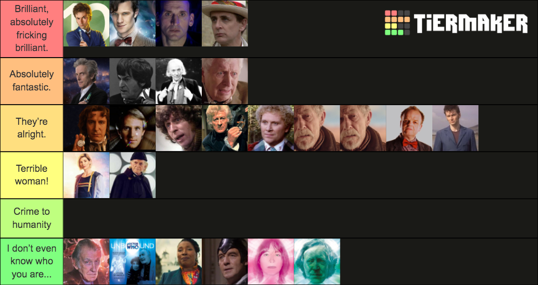 Doctor Who Incarnation Ranking Tier List (Community Rankings) - TierMaker