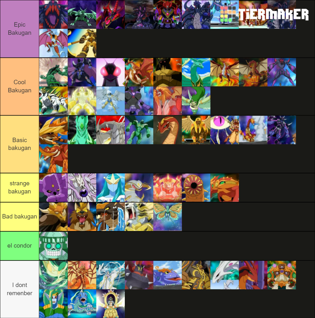 Bakugan S1 Tier List (Community Rankings) - TierMaker