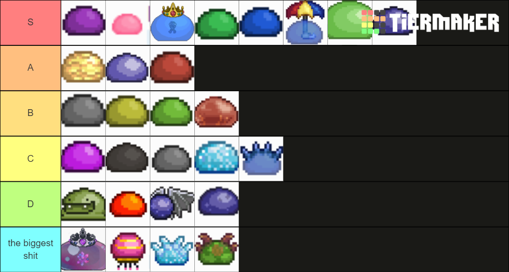 Terraria Slimes Tier List (Community Rankings) - TierMaker