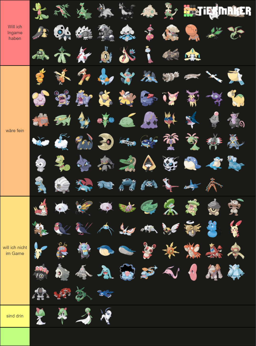 pokemons gen3 Tier List (Community Rankings) - TierMaker