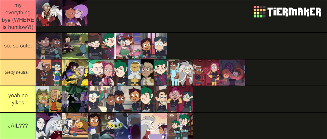 the owl house ships tierlist (season 2 updated) Tier List (Community ...