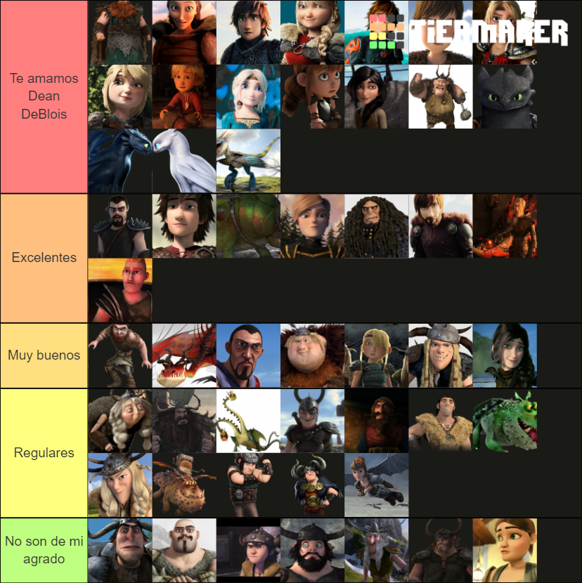 PERSONAJES DE "HTTYD" Tier List (Community Rankings) - TierMaker