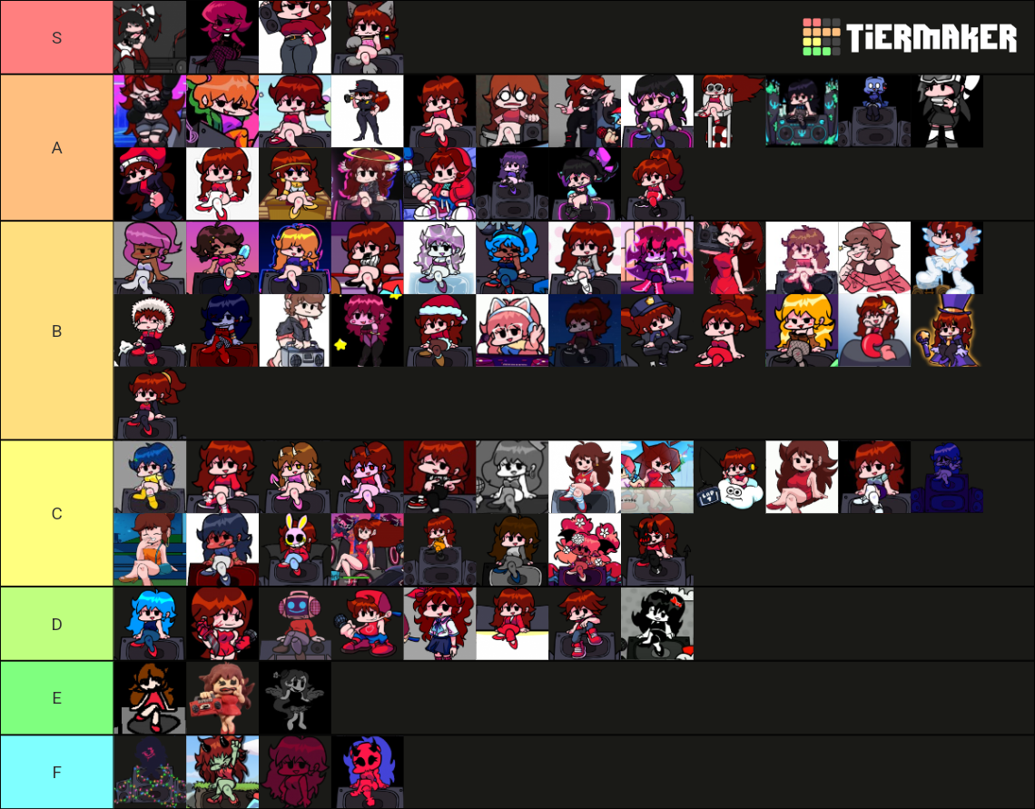 Best Friday Night Funkin' Girlfriend Design Tier List (Community ...
