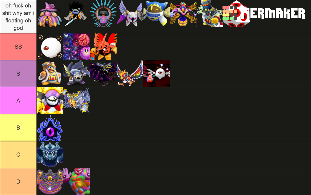 Kirby Final Boss List Tierlist Tier List (Community Rankings) - TierMaker