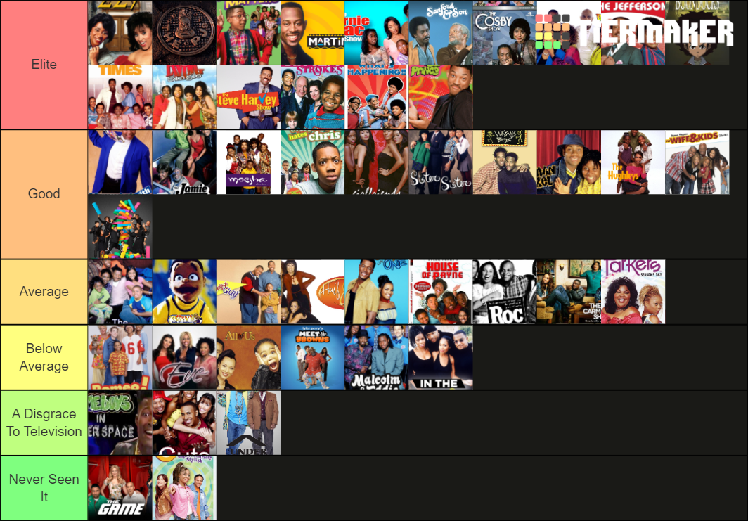 Black Sitcoms Tier List (Community Rankings) - TierMaker