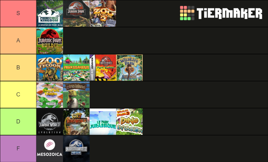 Dinosaur Park Building Games Tier List (Community Rankings) - TierMaker