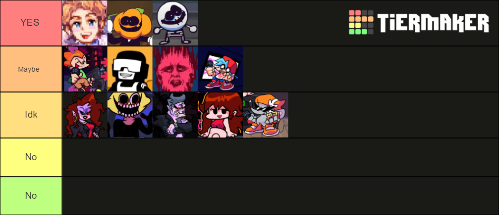 fnf characters Tier List (Community Rankings) - TierMaker