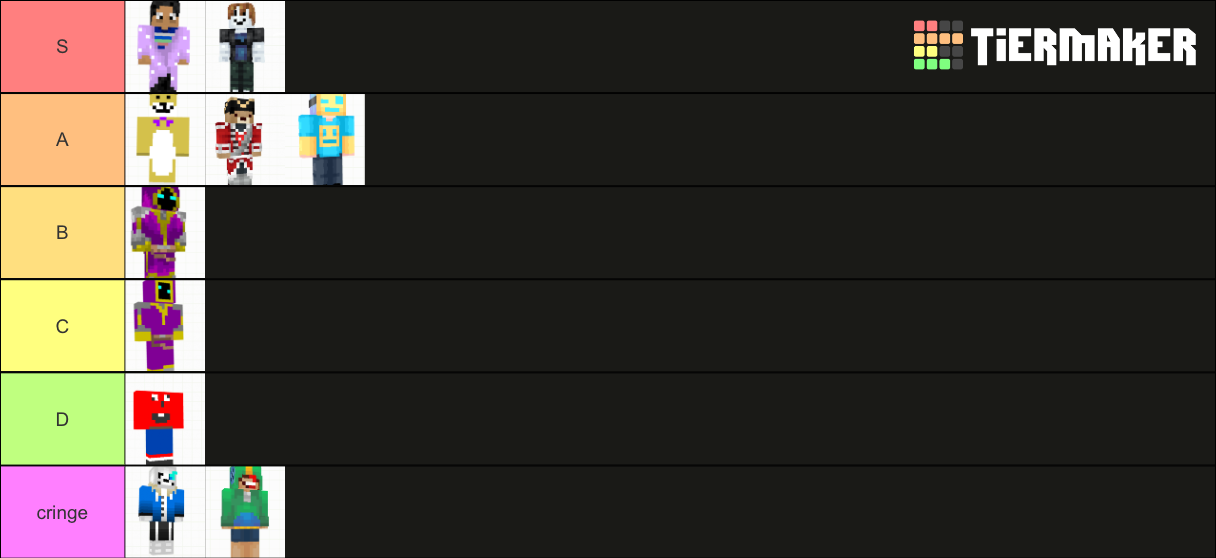 Minecraft Skins Tier List Community Rankings TierMaker minecraft-skins-tier-list-community-rankings-tiermaker