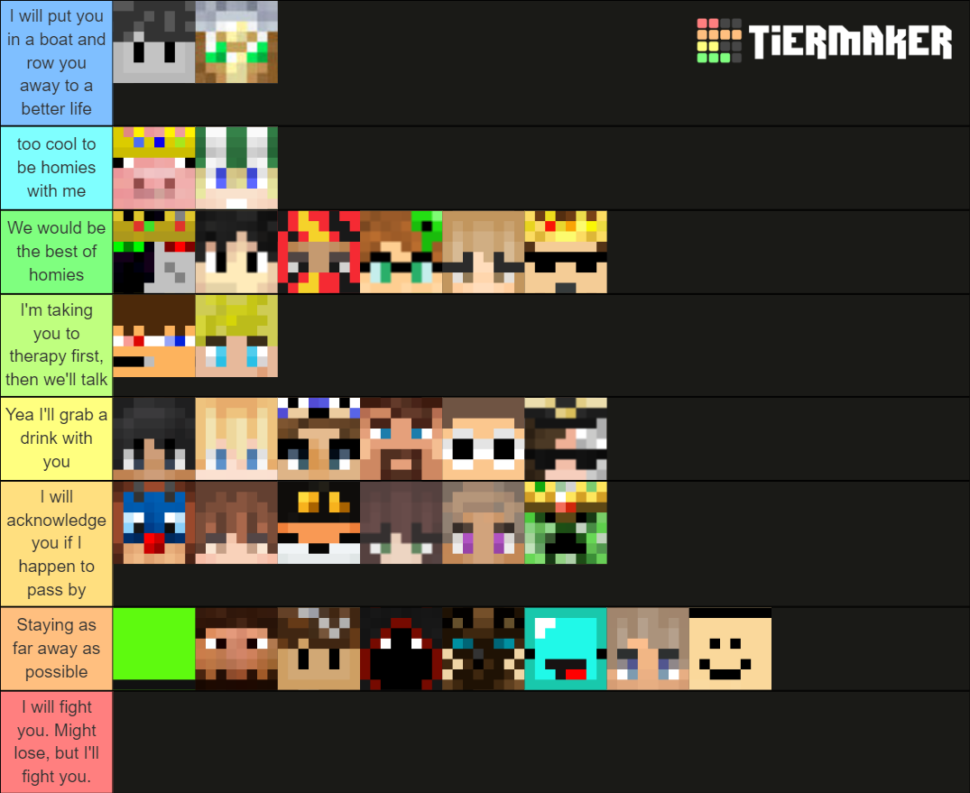 Interacting with DSMP Characters Tier List (Community Rankings) - TierMaker