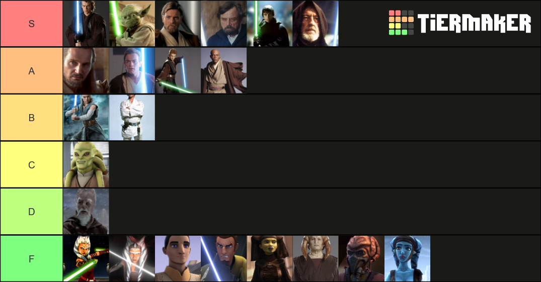 Ranking Jedi from strongest to weakest Tier List (Community Rankings ...