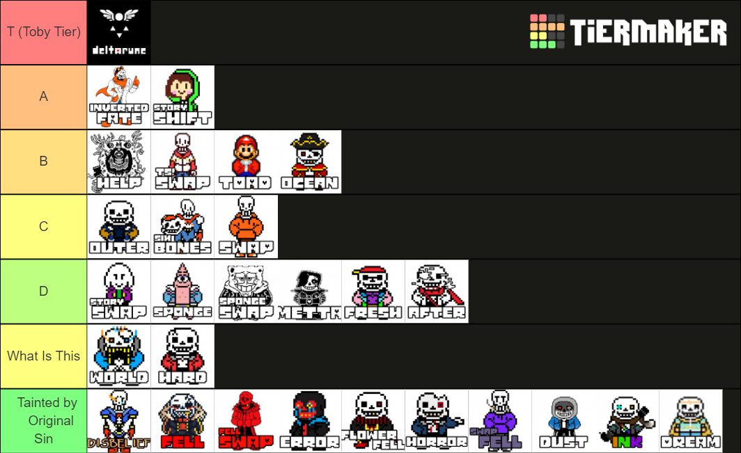 Undertale AU's Tier List (Community Rankings) - TierMaker