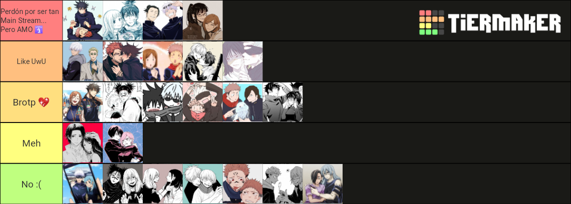Jujutsu Kaisen Ships Tier List (Community Rankings) - TierMaker