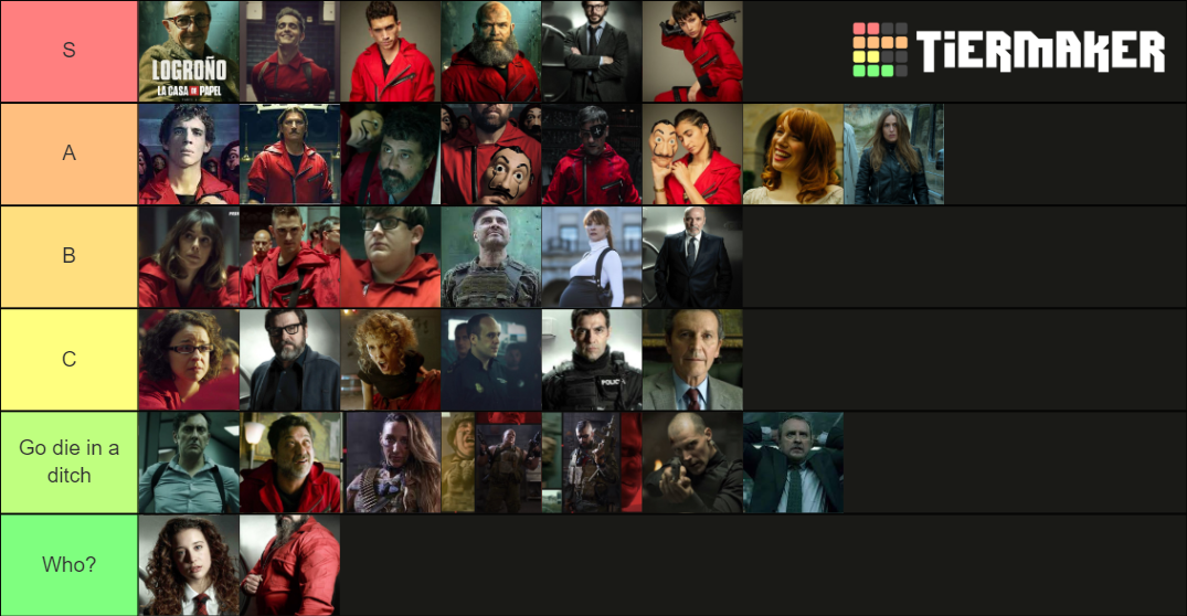 Money Heist / La Casa de Papel (Seasons 1-5) Tier List (Community ...