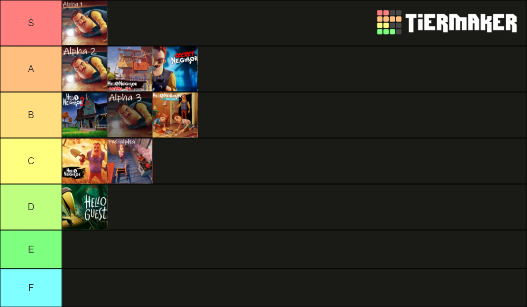Hello Neighbor Games Tier List (Community Rankings) - TierMaker