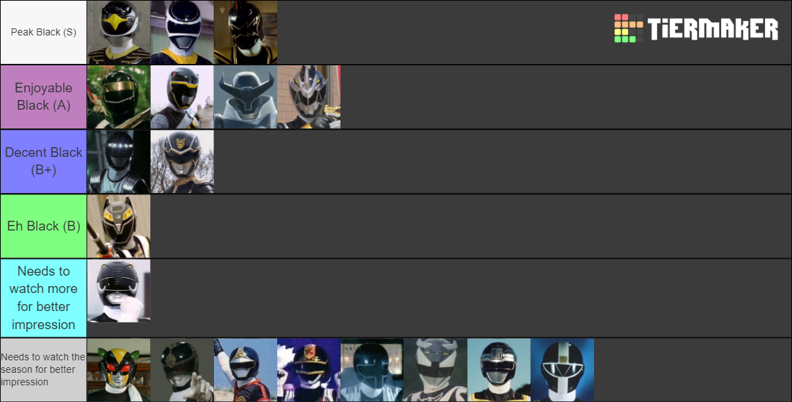 Super Sentai & Power Rangers Black/Green Rangers Tier List (Community ...