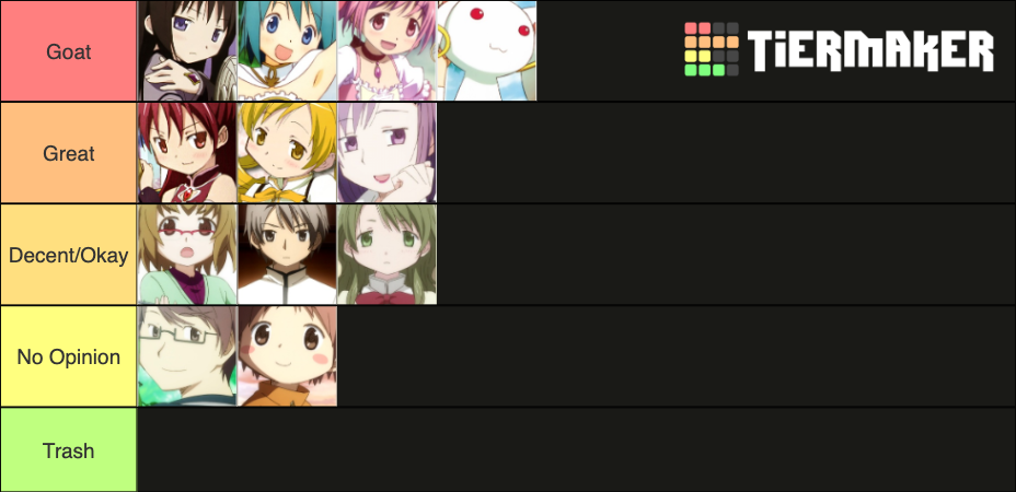 Madoka Magica Character Tier List (Community Rankings) - TierMaker