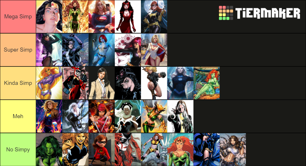 Women comic superheroes Tier List (Community Rankings) - TierMaker