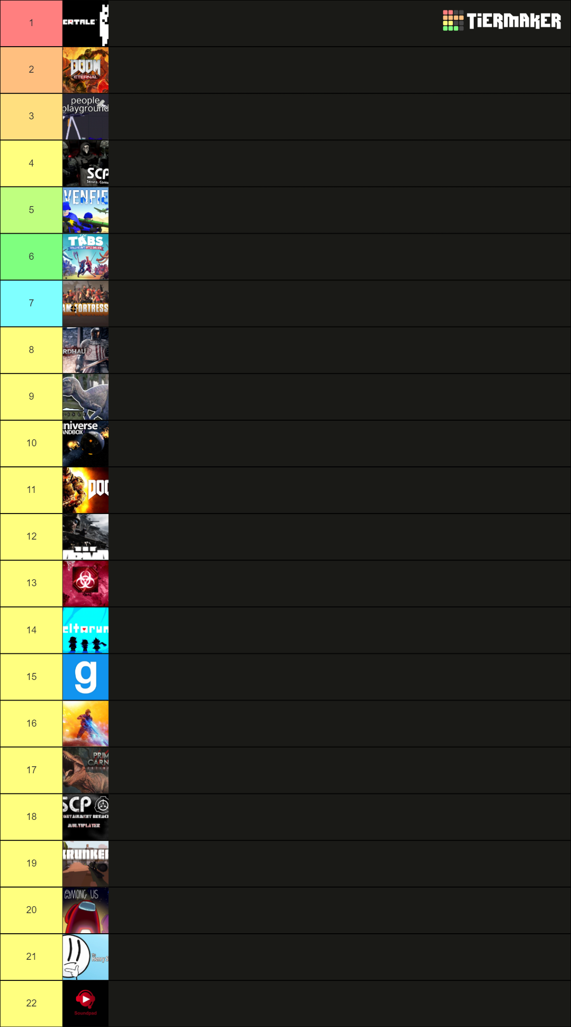random games Tier List (Community Rankings) - TierMaker