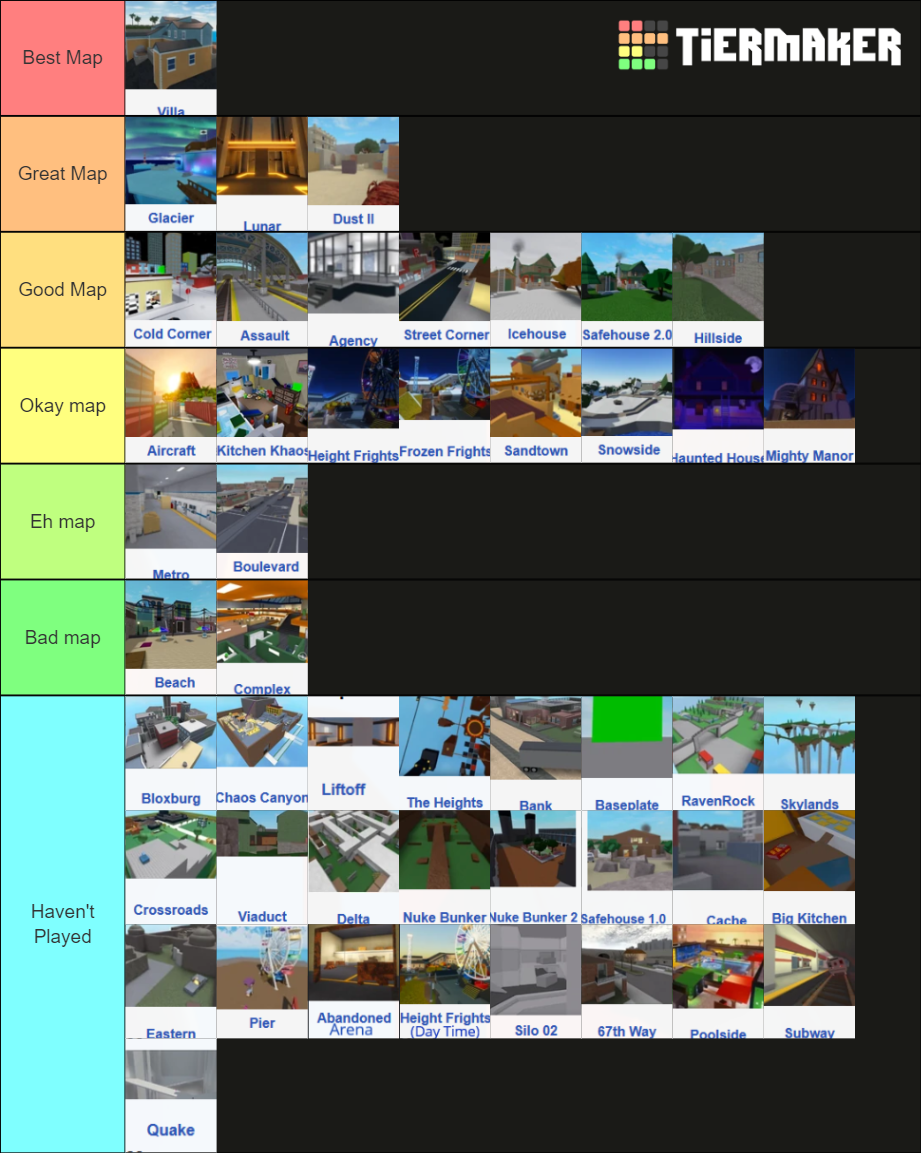 Roblox Arsenal Map Tier List (Community Rankings) - TierMaker