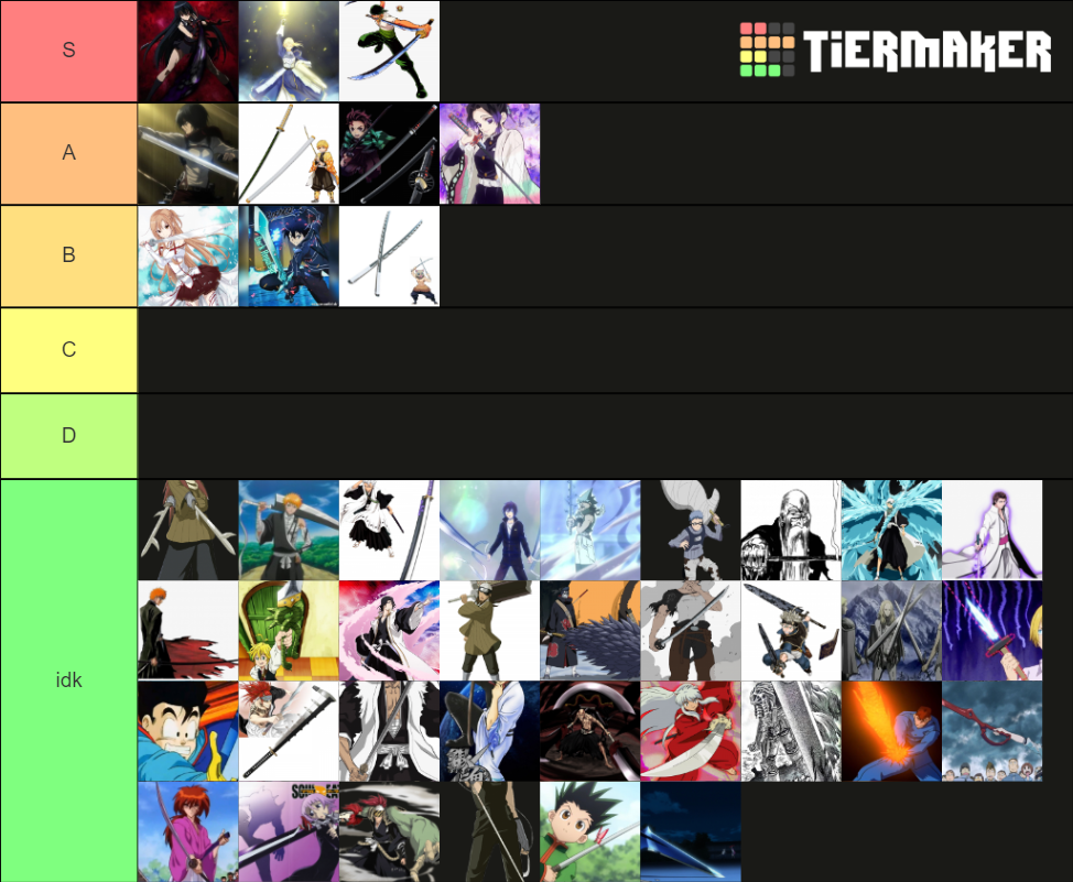 Anime Swords Tier List (Community Rankings) - TierMaker