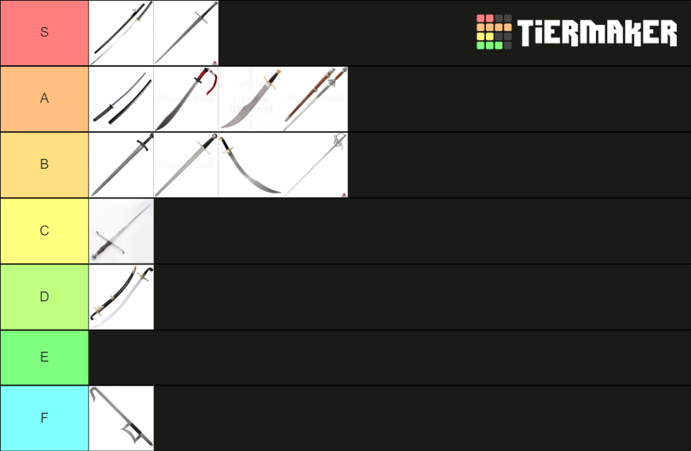 Types of Swords Tier List (Community Rankings) - TierMaker