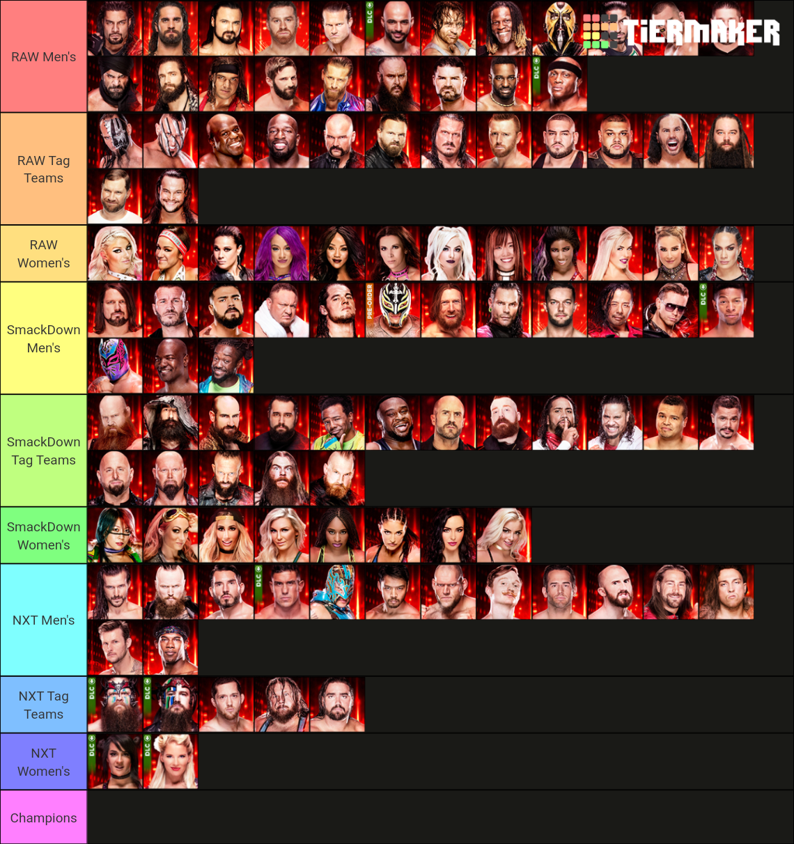 WWE 2k19 Draft (Brands) Tier List (Community Rankings) - TierMaker