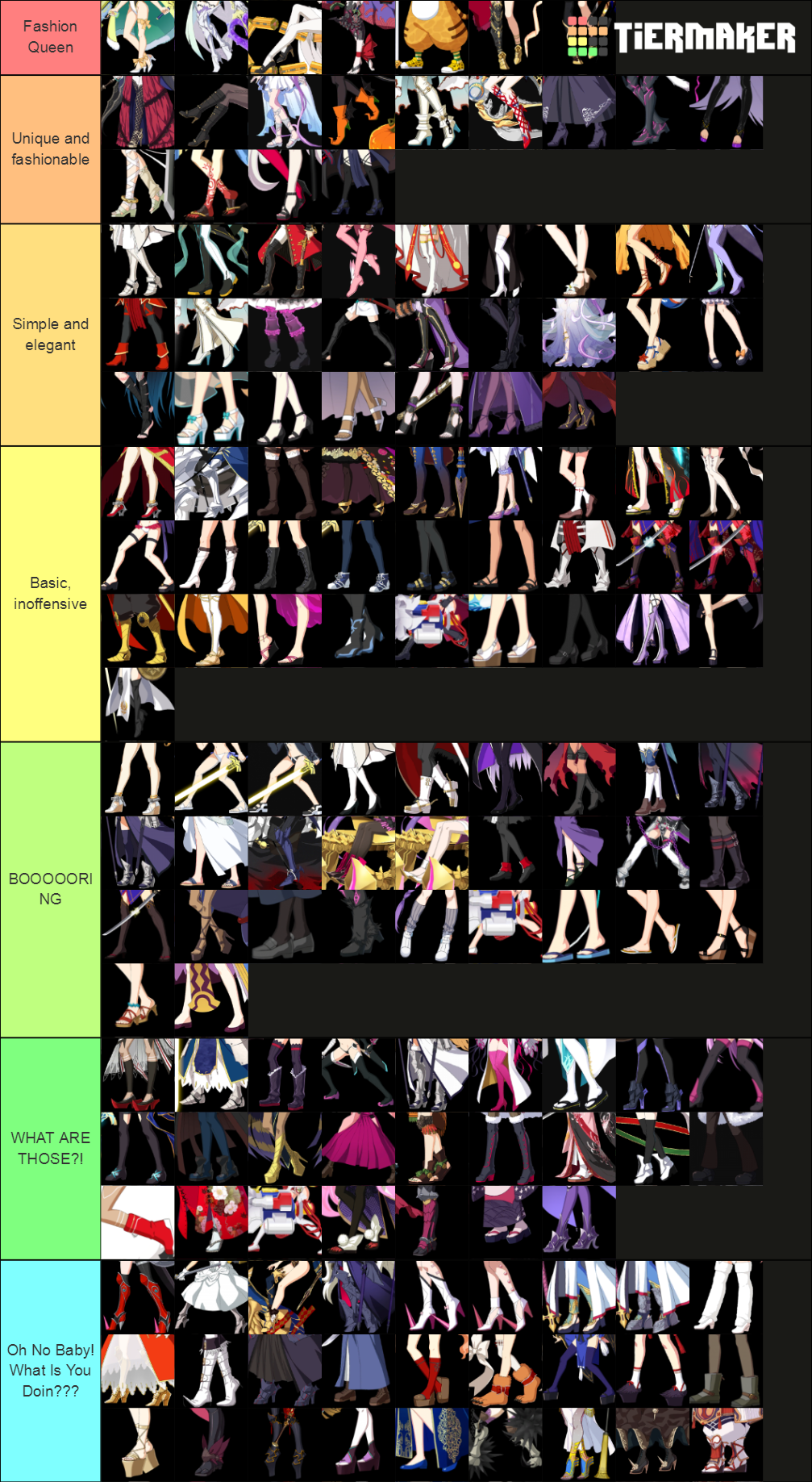 FGO Footwear Tier List Community Rankings TierMaker
