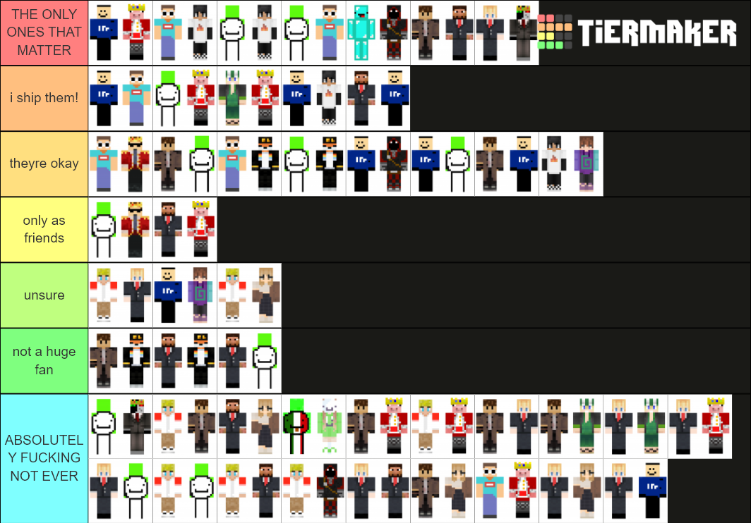 dsmp ships Tier List (Community Rankings) - TierMaker